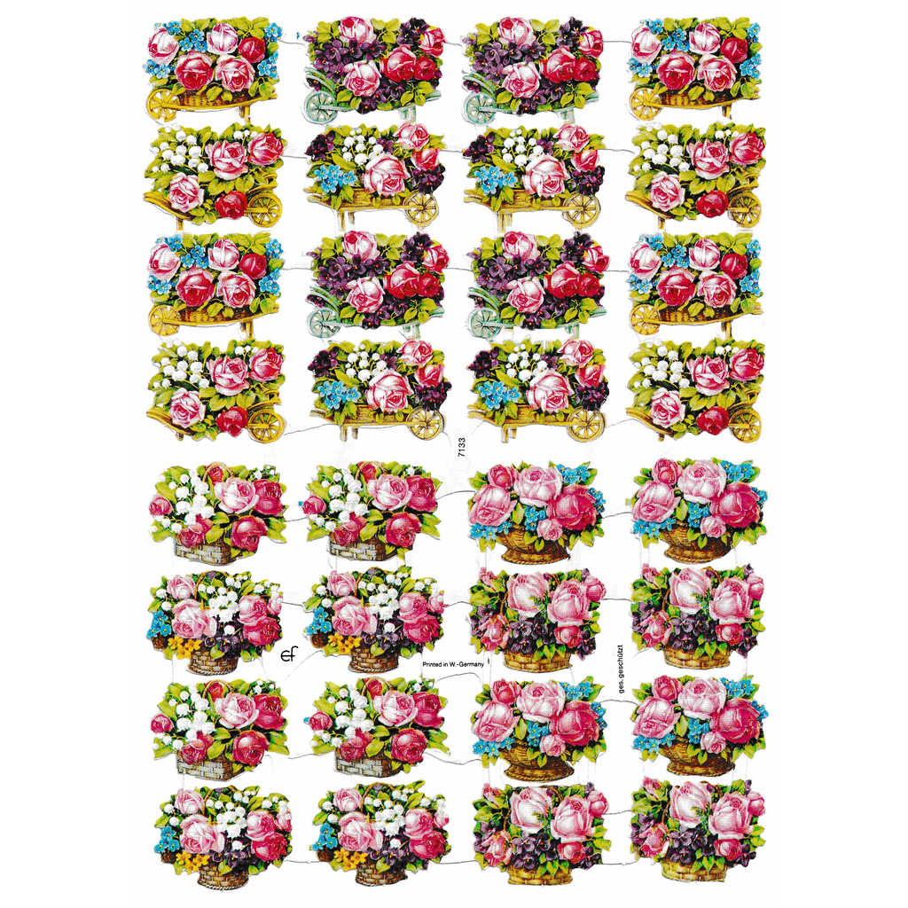 Vintage Lithography Sheet Flowers | 102 - Meissa print