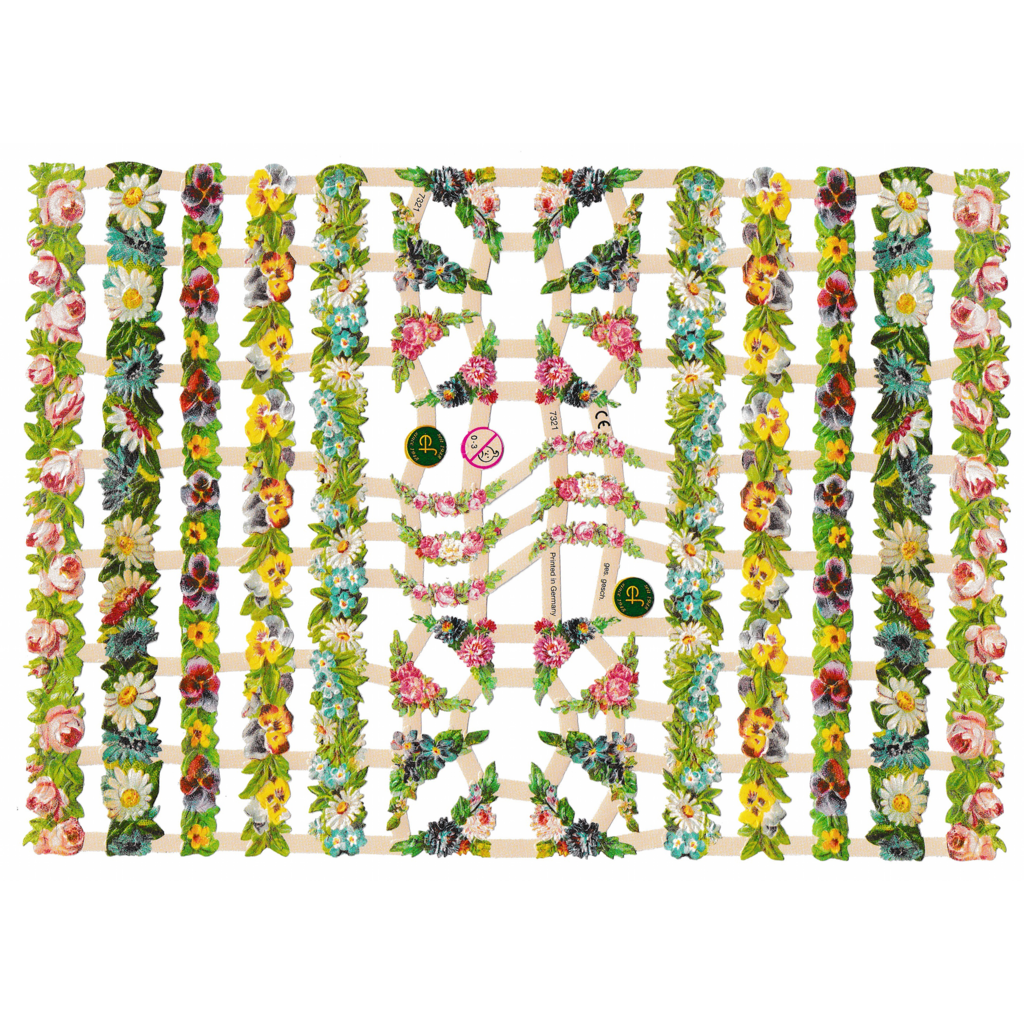 Vintage Lithography Sheet Flower Bands | 168 - Meissa print