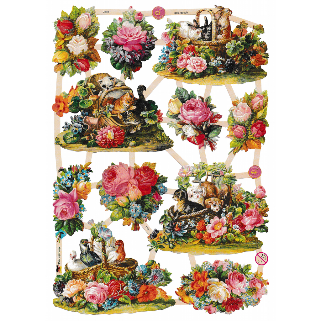 Vintage Lithography Sheet Flowers | 86 - Meissa print