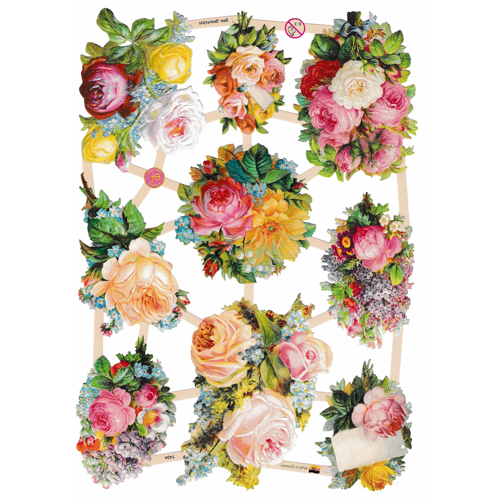 Vintage Lithography Sheet Flowers | 87 - Meissa print