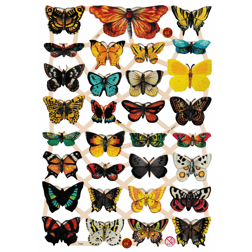 Vintage Lithography Sheet Butterflies | 93 - Meissa print