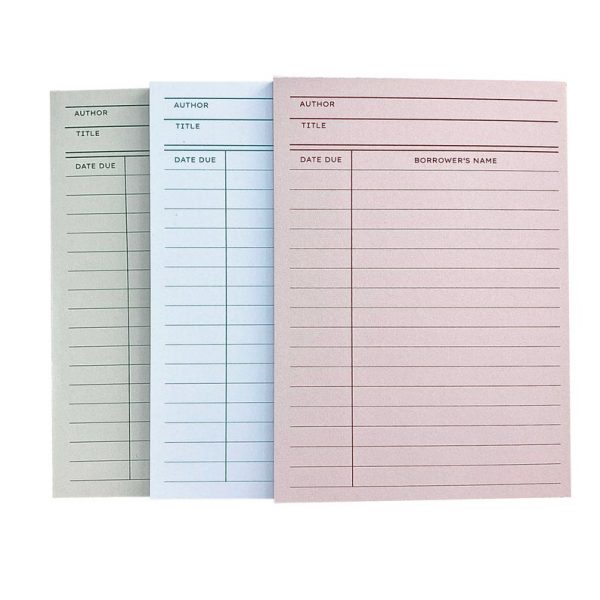 A6 Library Card Style Notepads - meissa print