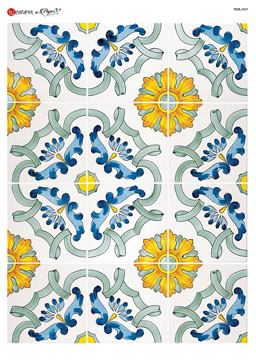 Rice Paper for Decoupage | A4 | Tiles 0029 - Meissa print