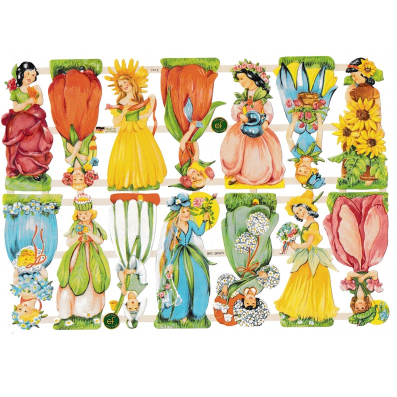 Vintage Lithography Sheet Flowers | 110 - Meissa print