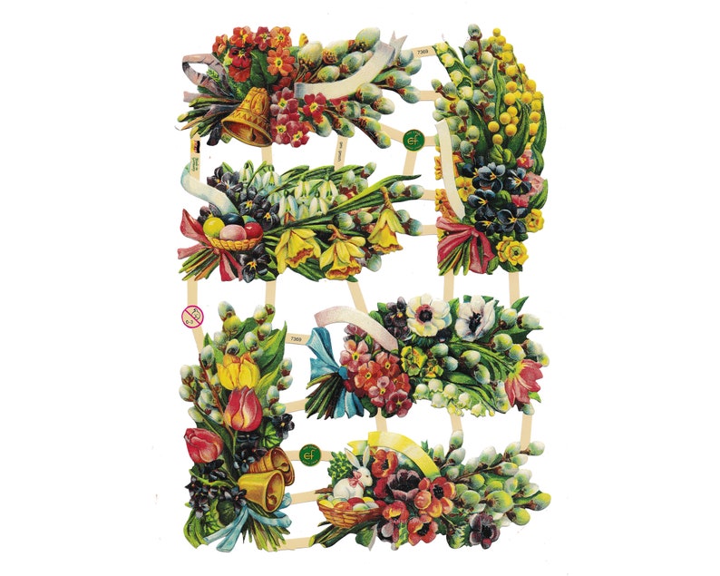 Vintage Lithography Sheet Flowers | 262 - Meissa print