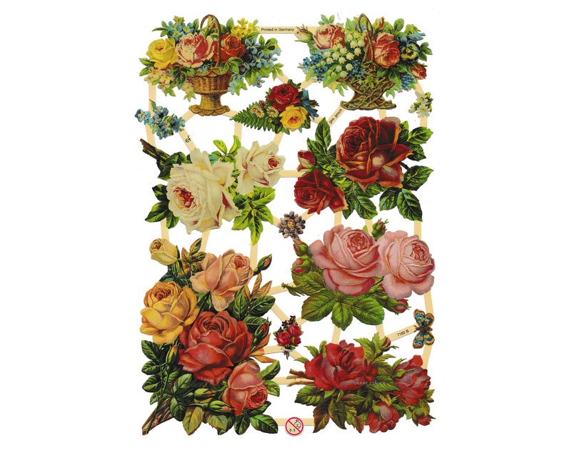 Die Cut Paper Scraps – Roses | 54 - Meissa print