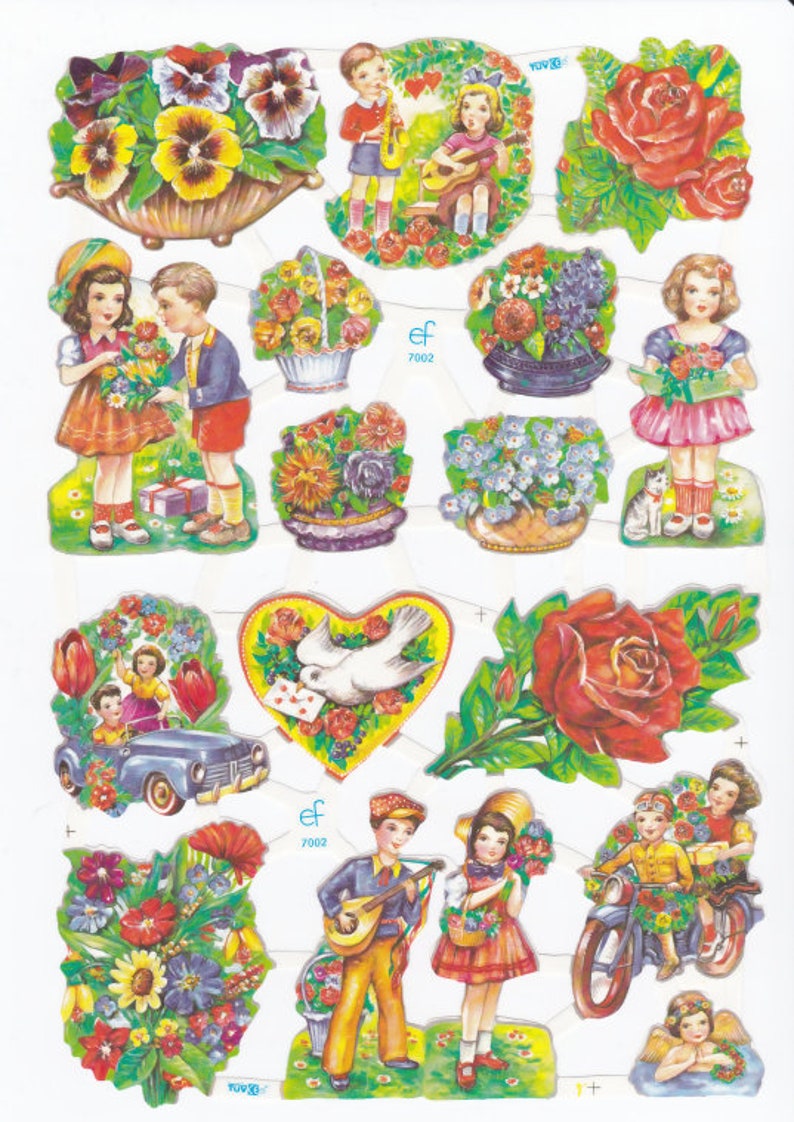 Vintage Lithography Sheet Flowers Kids | 39 - Meissa print