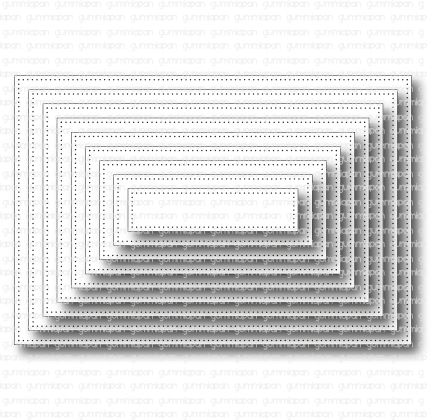 Gummiapan - Pierced Nesting Rectangles - Meissa print