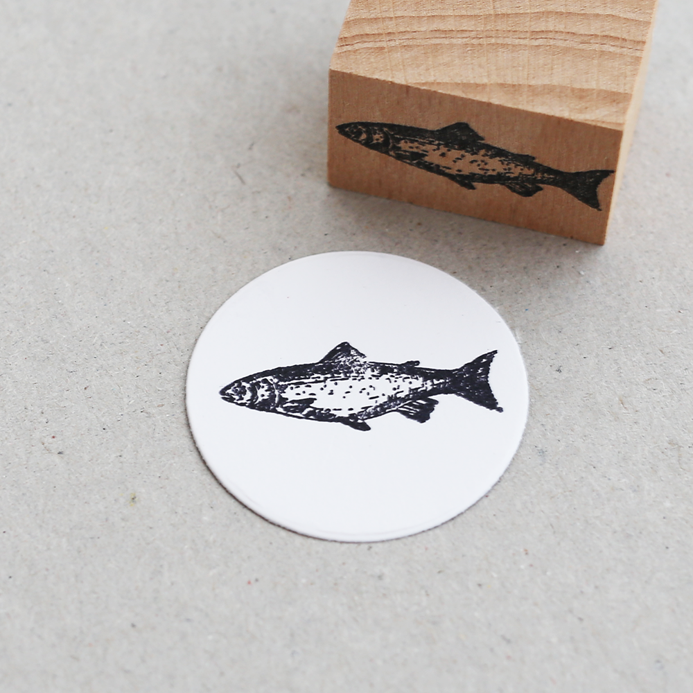 StampKitchen – Mini Rubber Stamp | Fish 2 - Meissa print