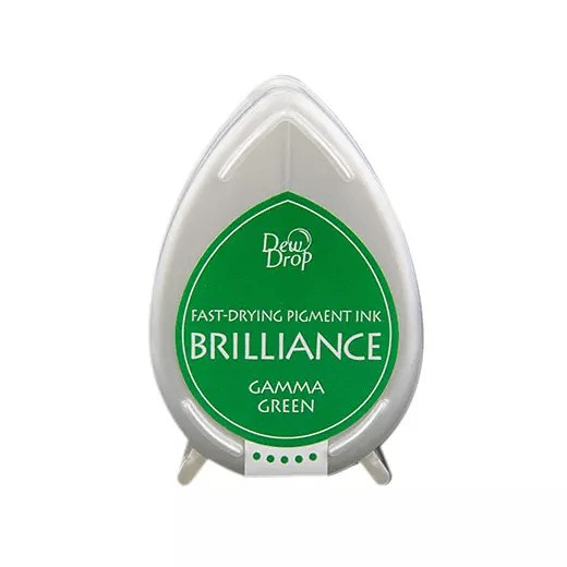 Tsukineko - Brilliance Dew Drop Ink Pad Gamma Green - Meissa print