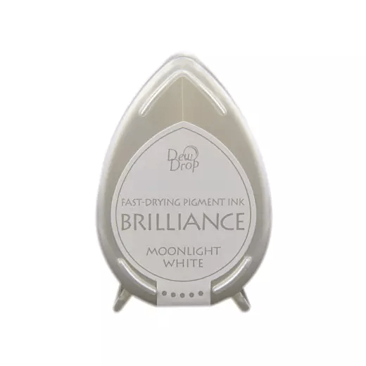 Tsukineko - Brilliance Dew Drop Ink Pad Moonlight White - Meissa print