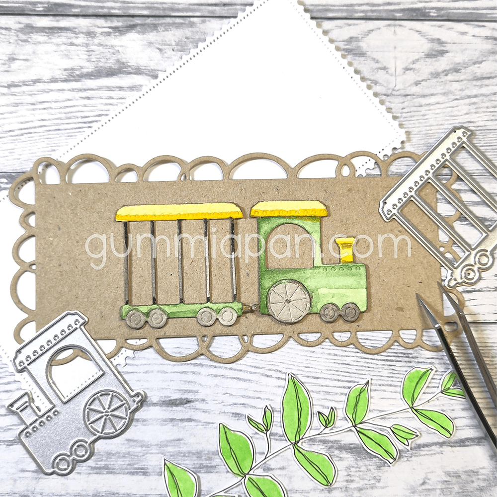 Gummiapan - Small Train - Meissa print