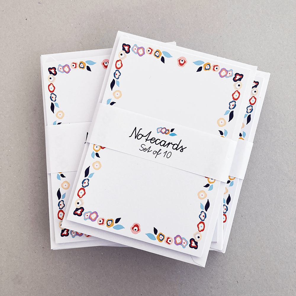 Flower Notecards - Set of 10 - Meissa print