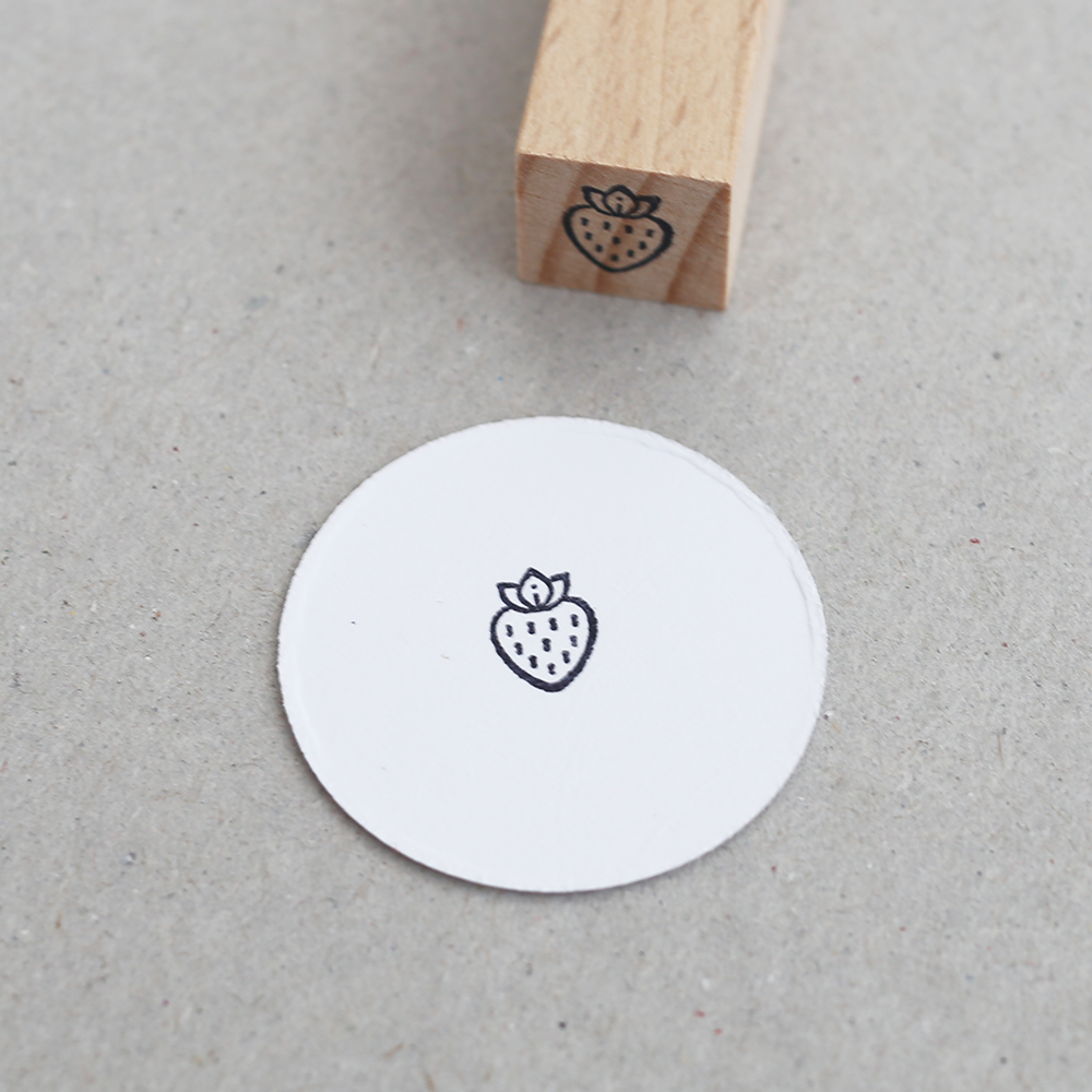 StampKitchen - Mini Rubber Stamp | Strawberry - Meissa print