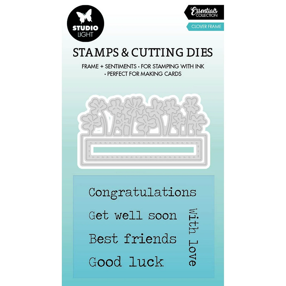 StudioLight - Essentials Stamp & Cutting Die Clover Frame - Meissa print